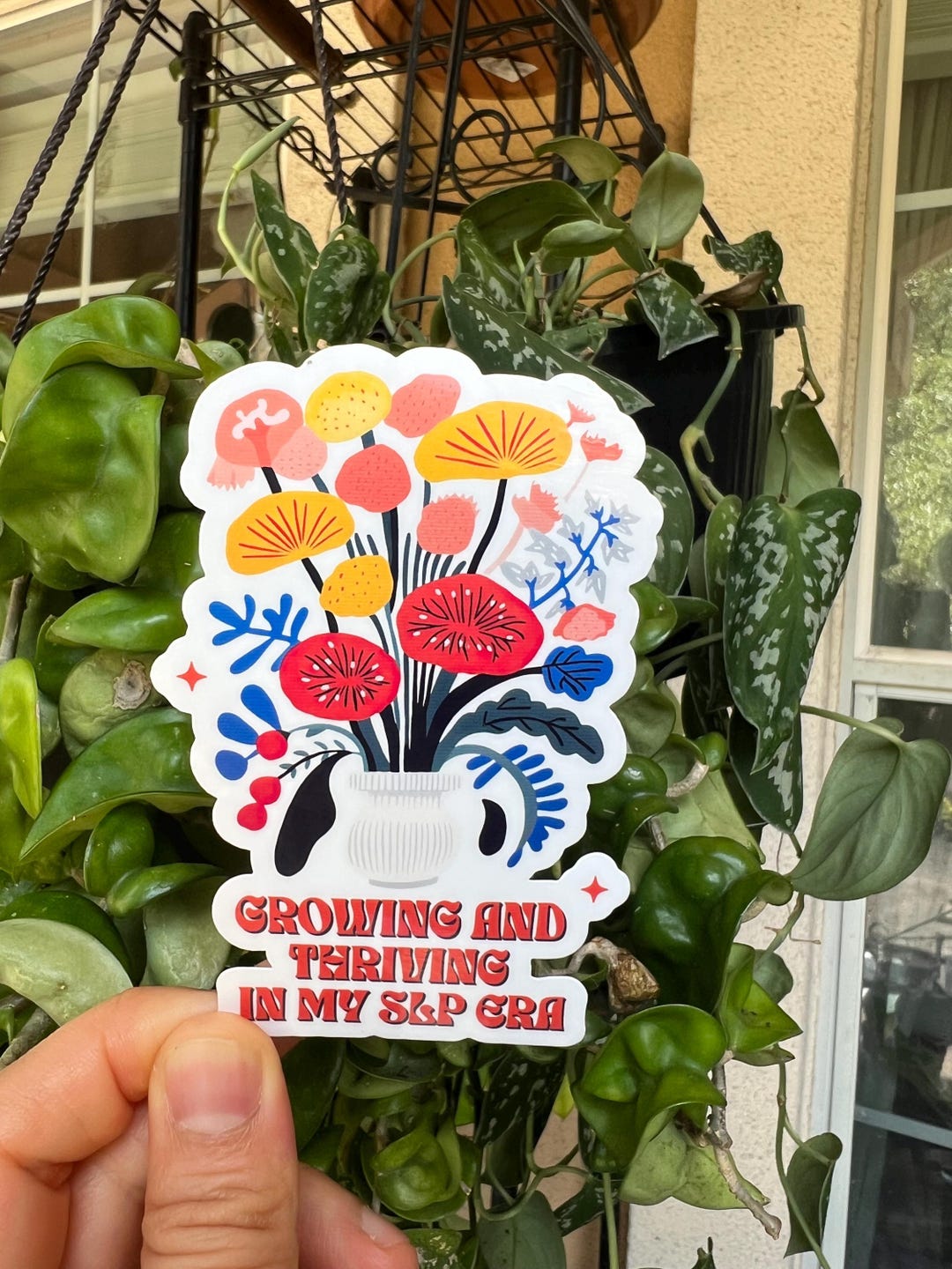 SLP Era Speech Therapy Sticker Floral Motivational Decal Growing and ...