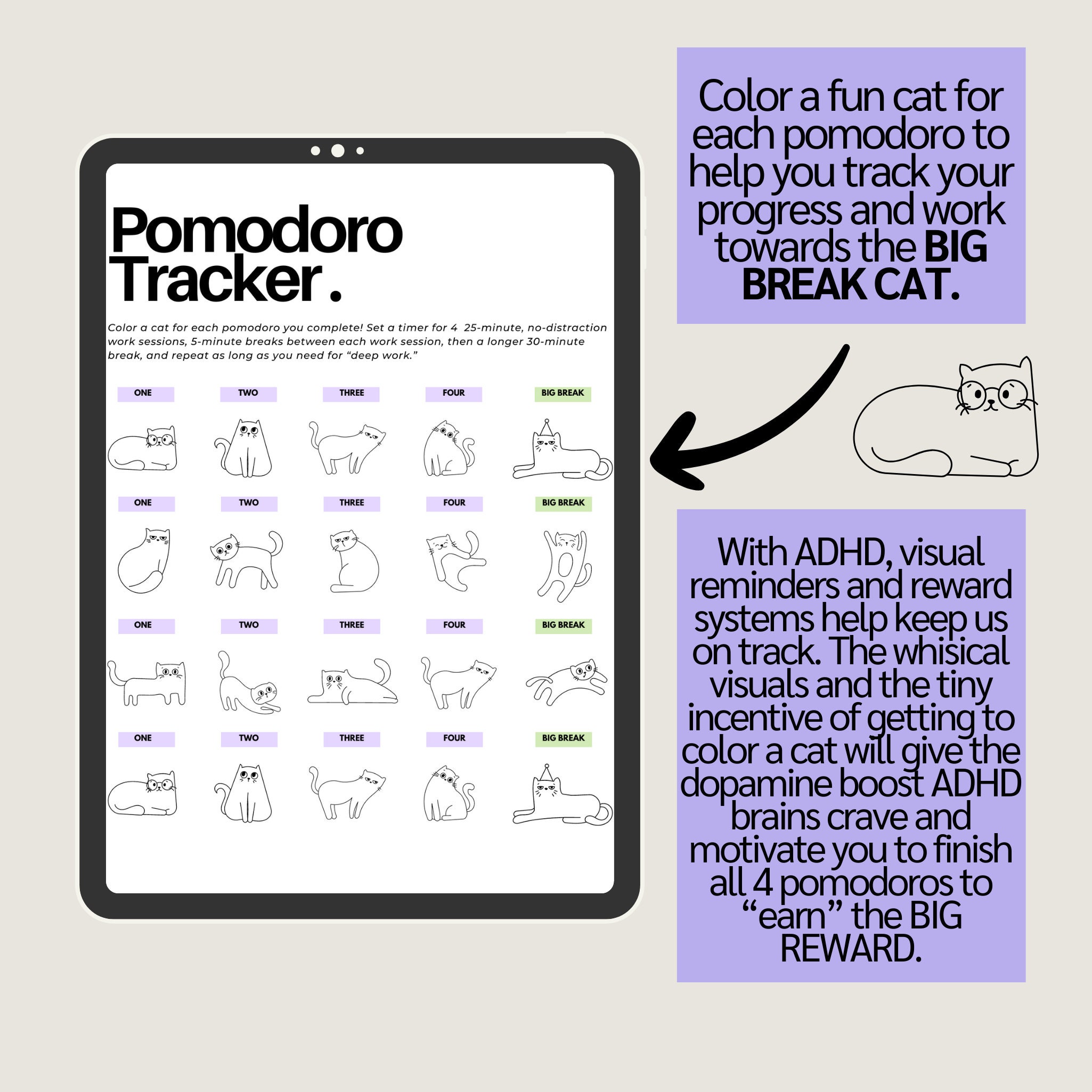 Printable Pomodoro Tracker, Pomodoro Planner Printable, Productivity ...