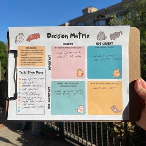 Decision Matrix Printable or Digital Planner, Eisenhower Matrix, Task ...