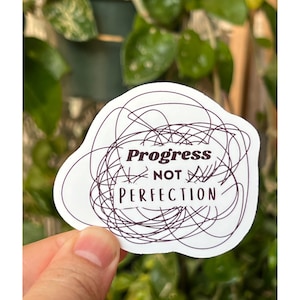 Progress Not Perfection Sticker, Mental Health Sticker, Therapy Sticker ...