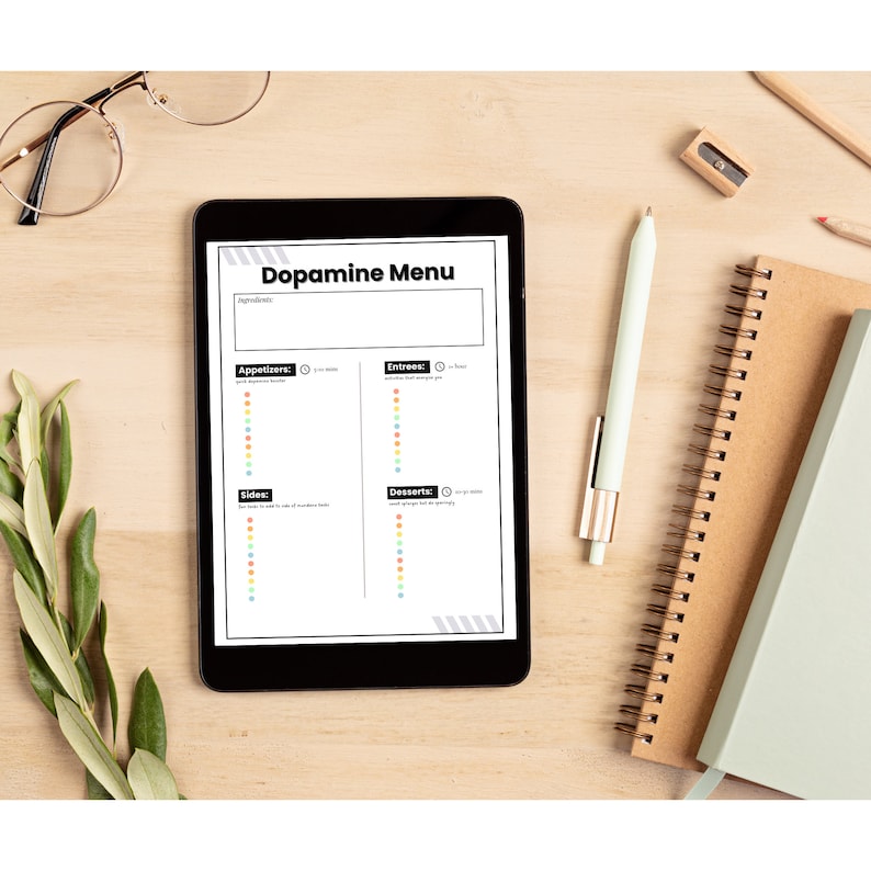 Dopamine Menu, Dopamenu, ADHD Planner, Self Care ADHD Resource to Boost ...