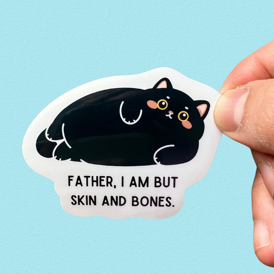 Chonky Black Cat Sticker: Funny Sarcastic Cat Dad Gift - Etsy