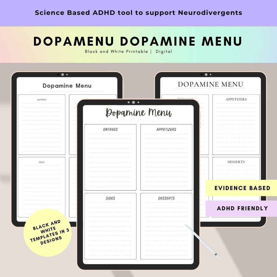 Dopamine Menu ADHD Planner Digital Planner Goodnotes Planner - Etsy