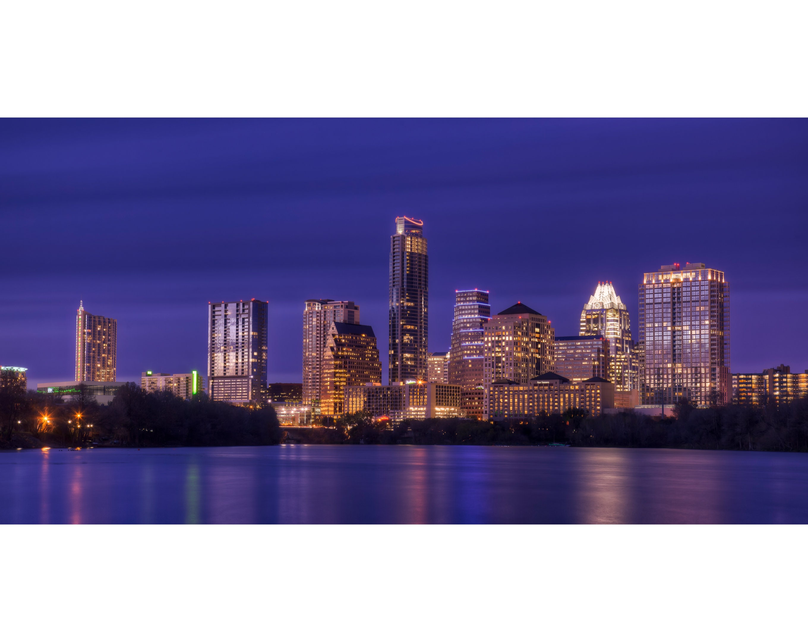 Metal/canvas Wall Art - "austin Skyline at Night" (austin, Texas) - Etsy