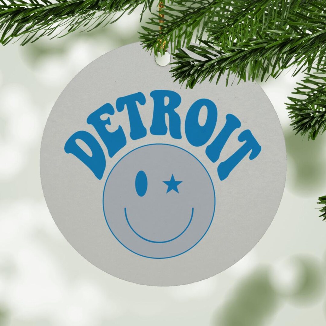 Detroit Smiley Player Ornament NFL Team Christmas Decoration ...