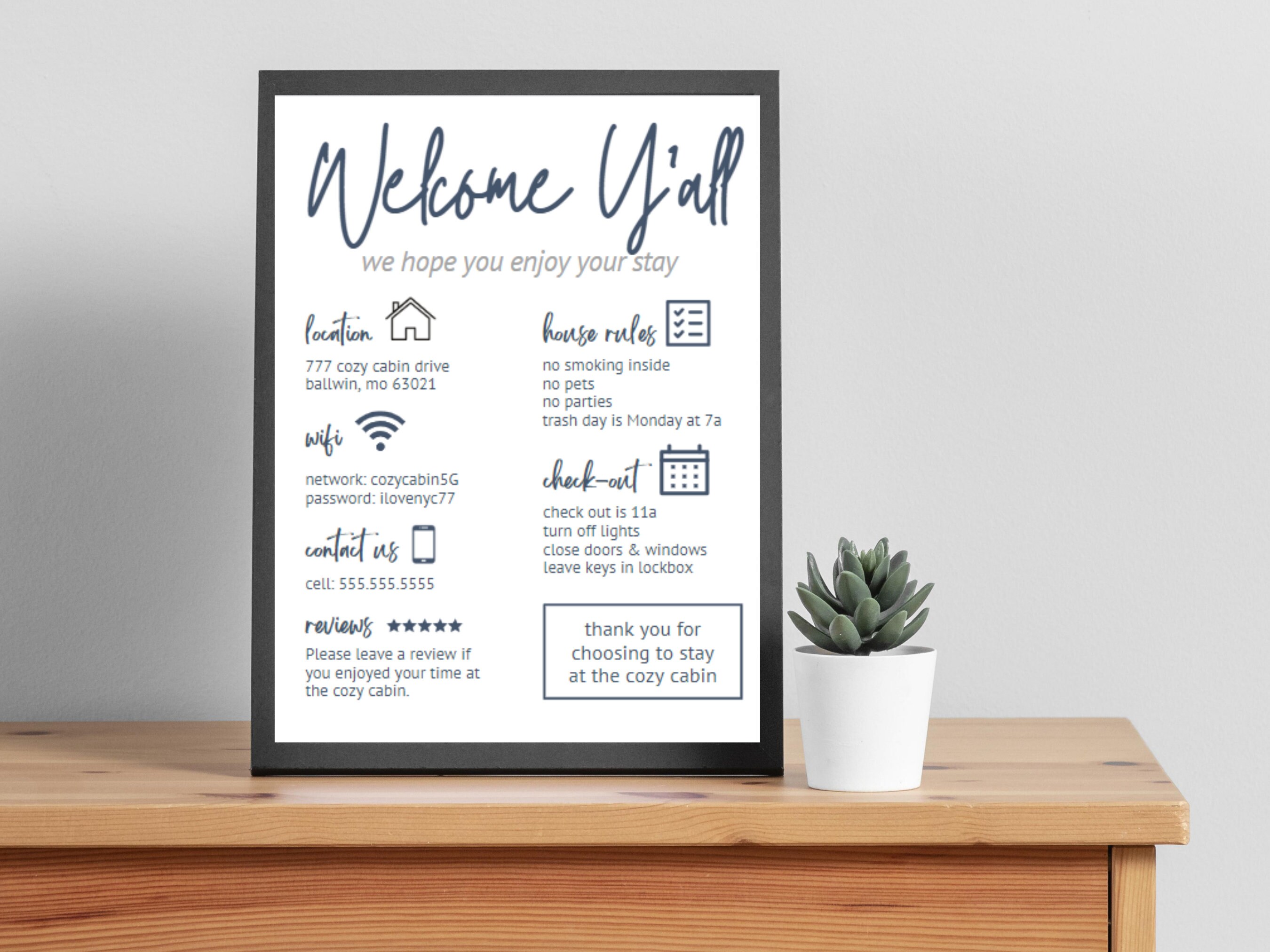Airbnb Welcome Sign, Vacation Rental Printable, Welcome Guide VRBO ...