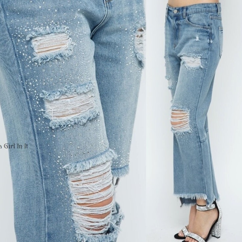 Embellished Jeans - Etsy