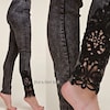 New Vocal Apparel Womens Jersey Soft Black Crystal Embellished Crochet ...