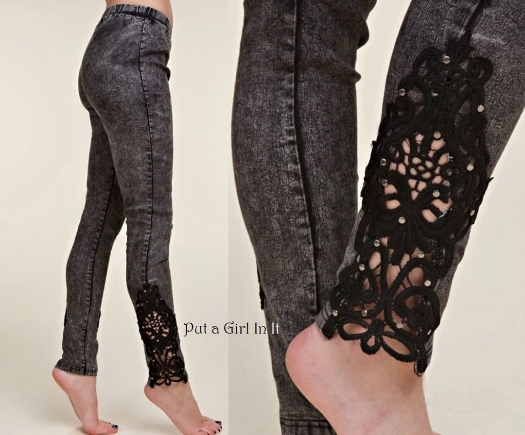 New Vocal Apparel Womens Black Embellished Crochet Lace Contrast ...