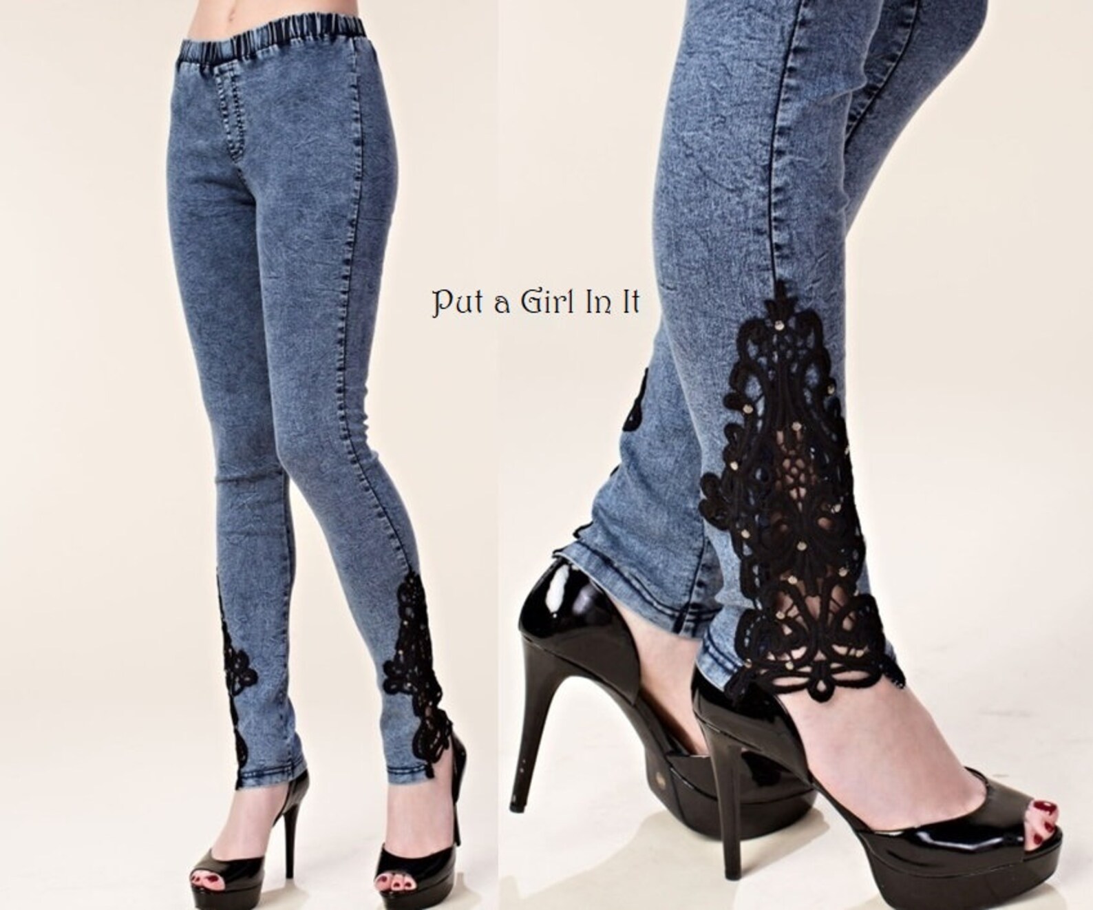New Vocal Apparel Womens Blue Embellished Crochet Lace Contrast ...