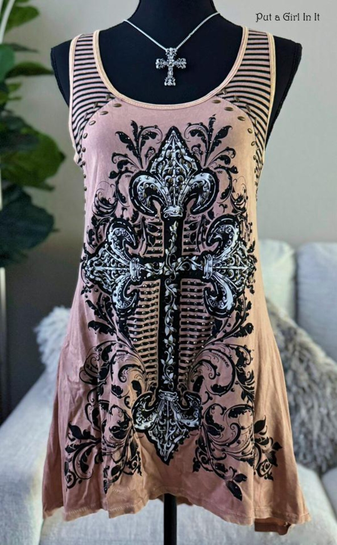 New Vocal Apparel Womens Crystal Stud Embellished Peach Taupe Tone ...