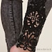 New Vocal Apparel Womens Black Embellished Crochet Lace Contrast ...