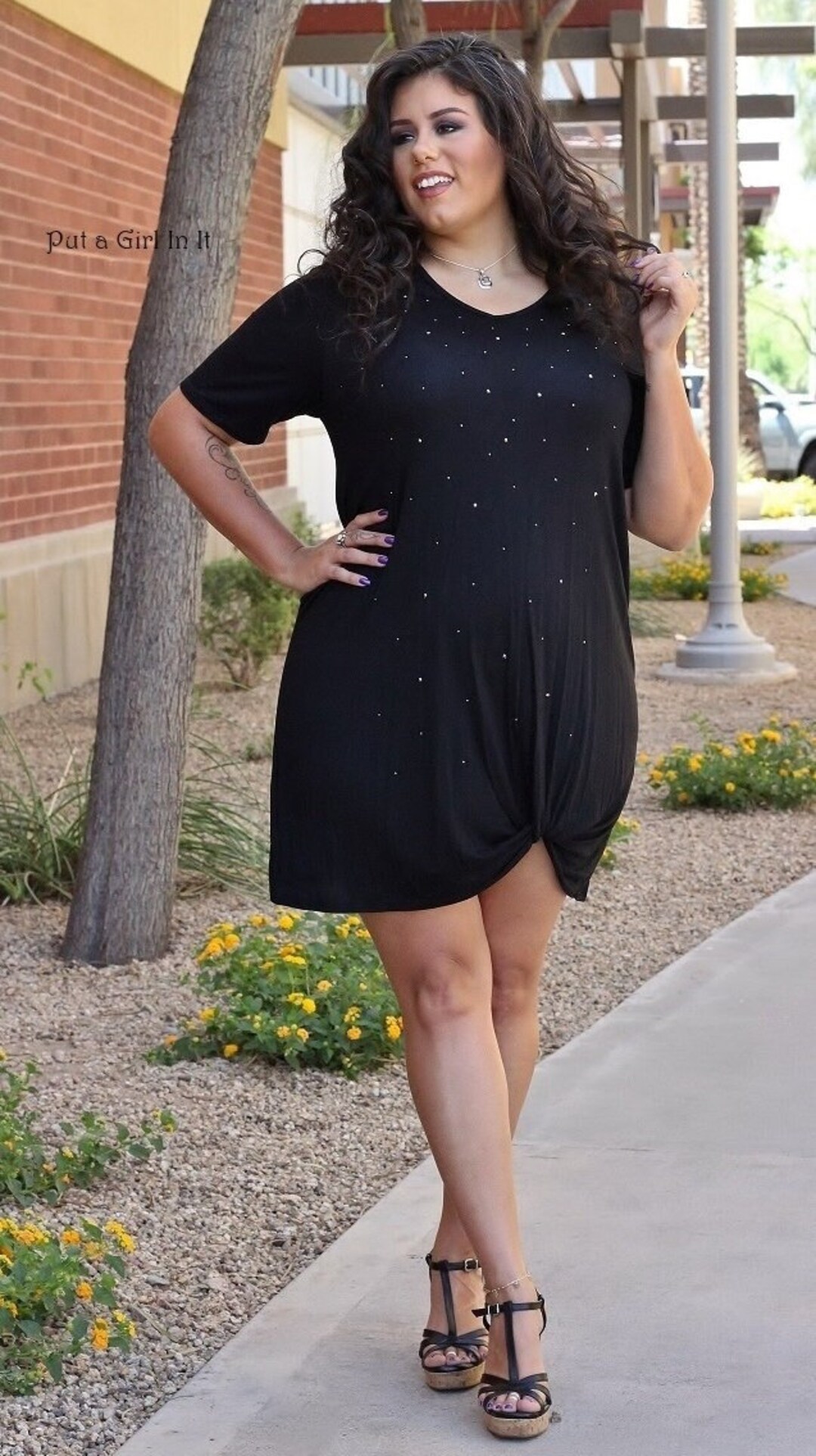 New Vocal Apparel Plus Size Womens Black Crystal Embellished Boho Tunic ...