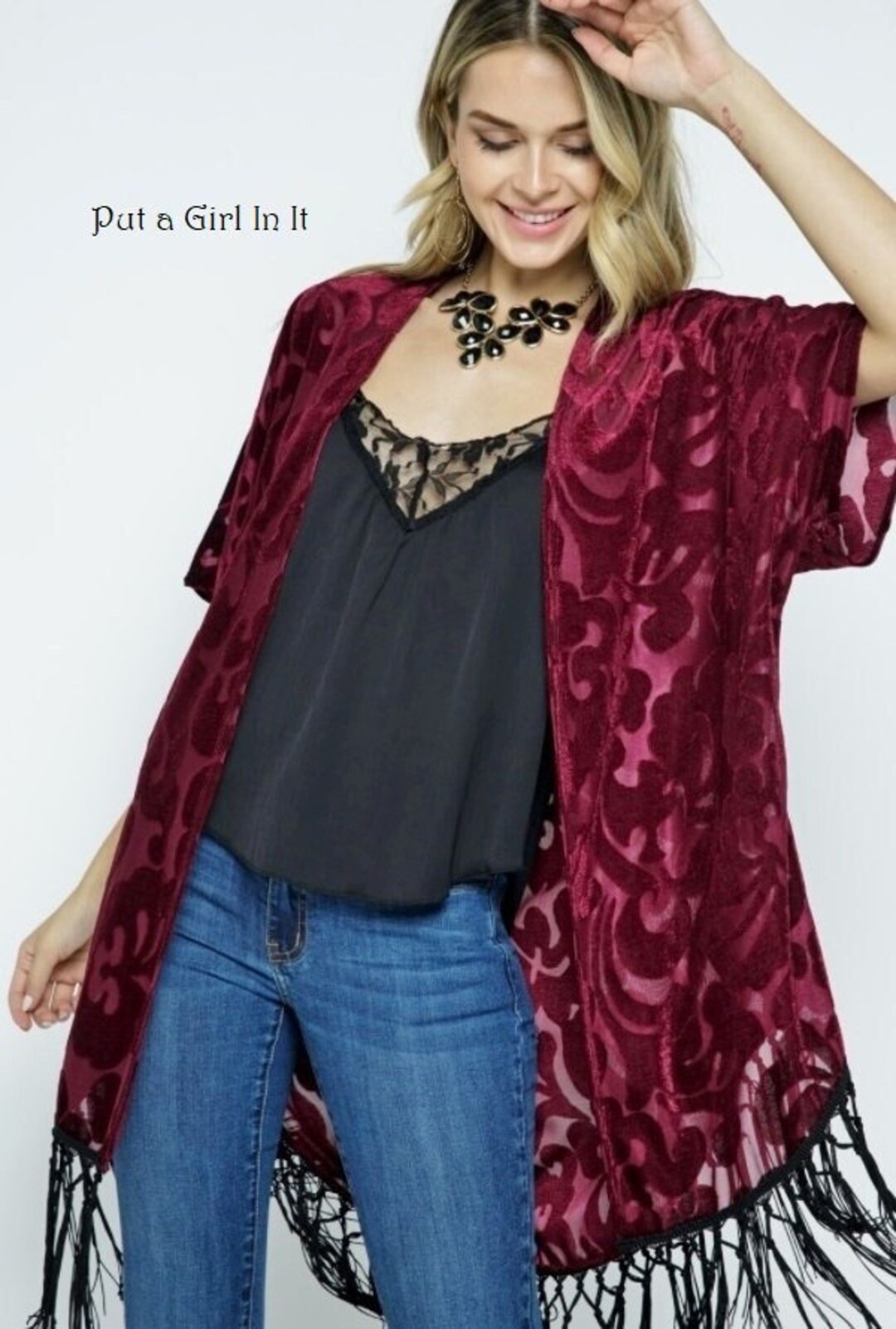 New Vocal Apparel Womens Feminine Soft Floral Burgundy Velvet Burntout ...