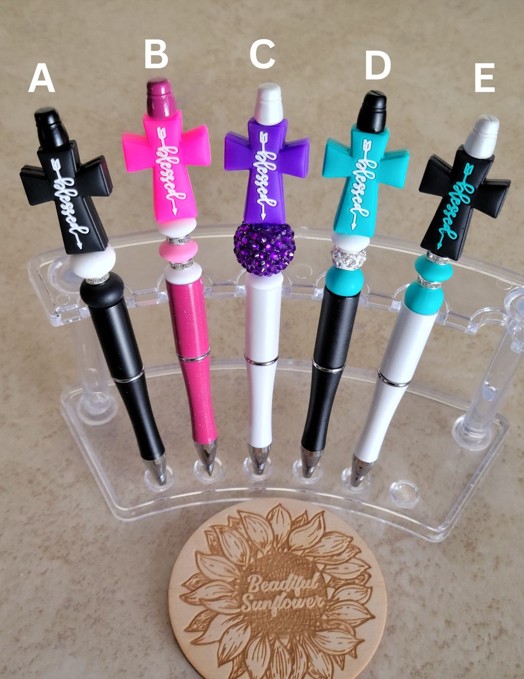Blessed Cross, Cross Silicone Pen, Cross Pen, Beaded Pen, Religious ...