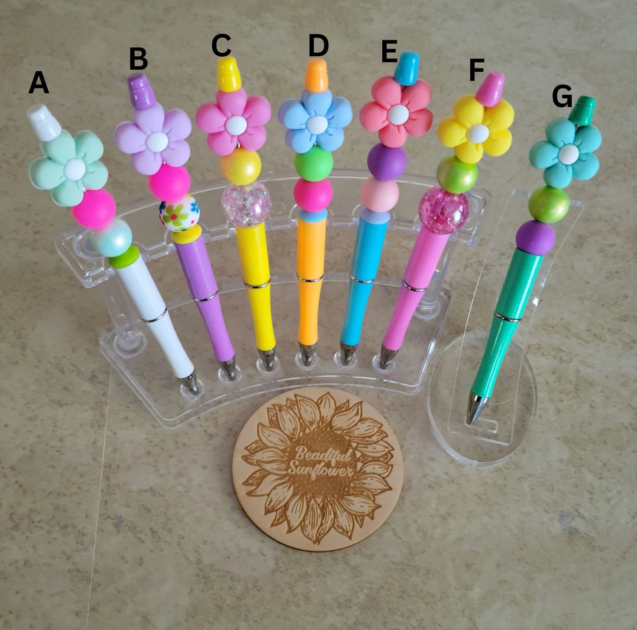 Daisy Flower Pen, Flower Pot, Beaded Pen, Flower Pens, Flower Lover ...