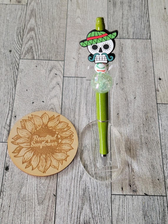 Sugar Skull Pen Sugar Skull Beaded Pen Day of the Dead Pen - Etsy