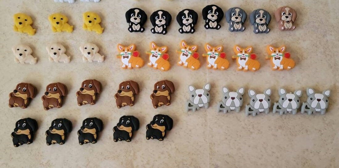 Lot of Dog Silicone Focal Beads, Labrador, Husky, Chihuahua, Beagle ...