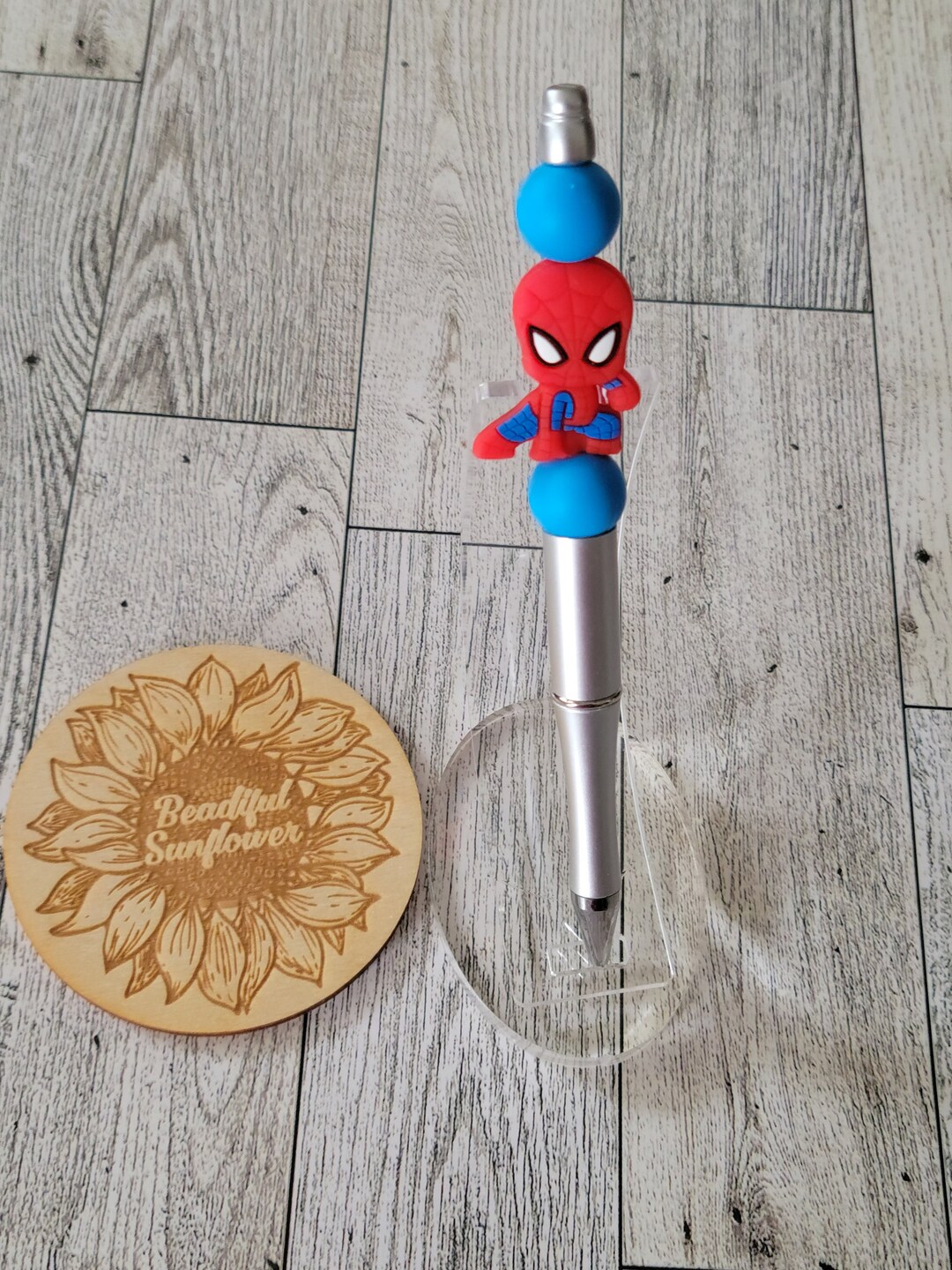 Superhero Pen, Spidey Beaded Pen, Silicone Pen, Gift for Boys ...