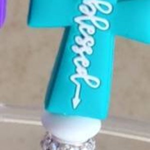 Blessed Cross, Cross Silicone Pen, Cross Pen, Beaded Pen, Religious ...