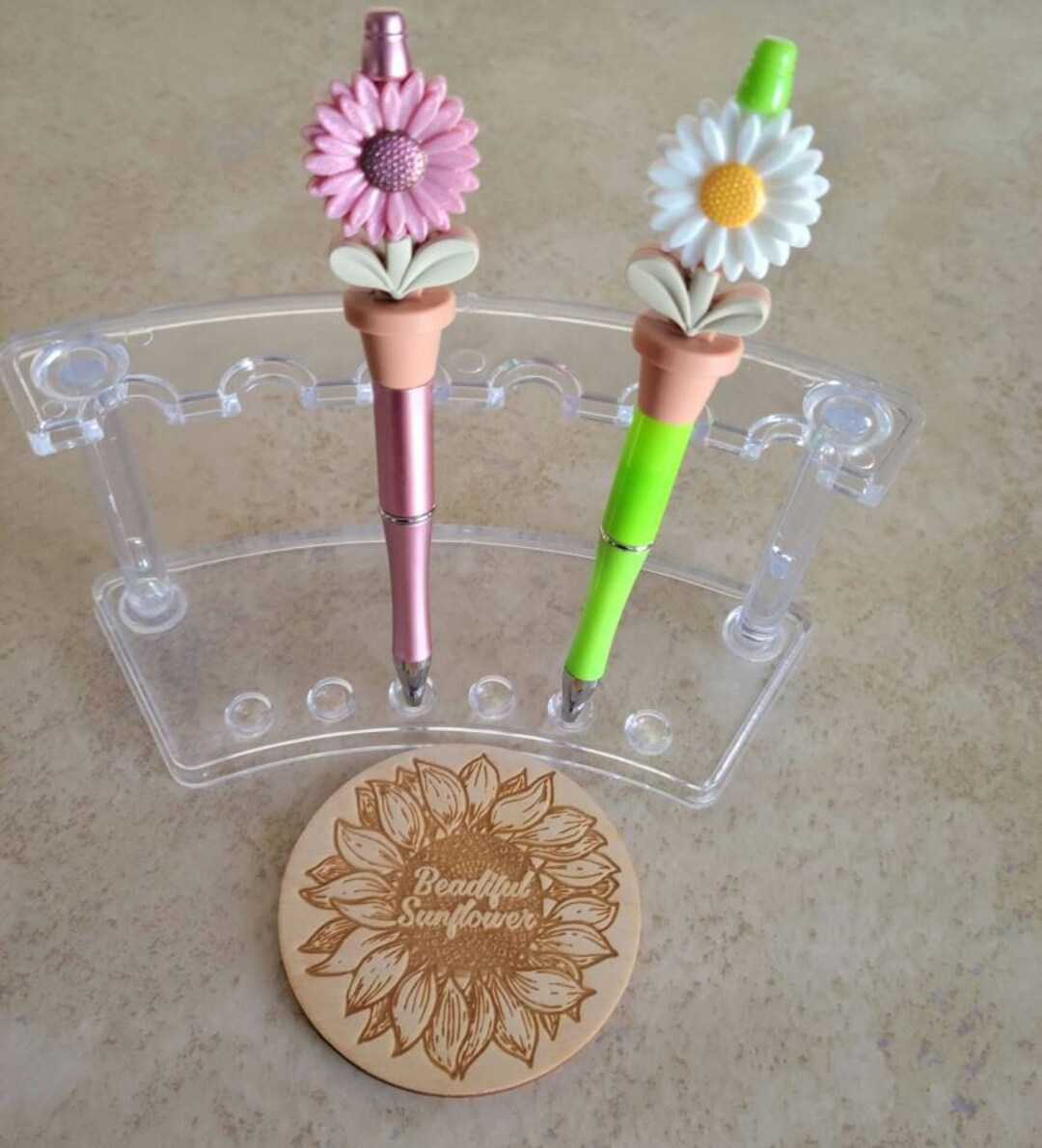 Daisy Flower Pen, Flower Pot, Beaded Pen, Flower Pens, Flower Lover ...