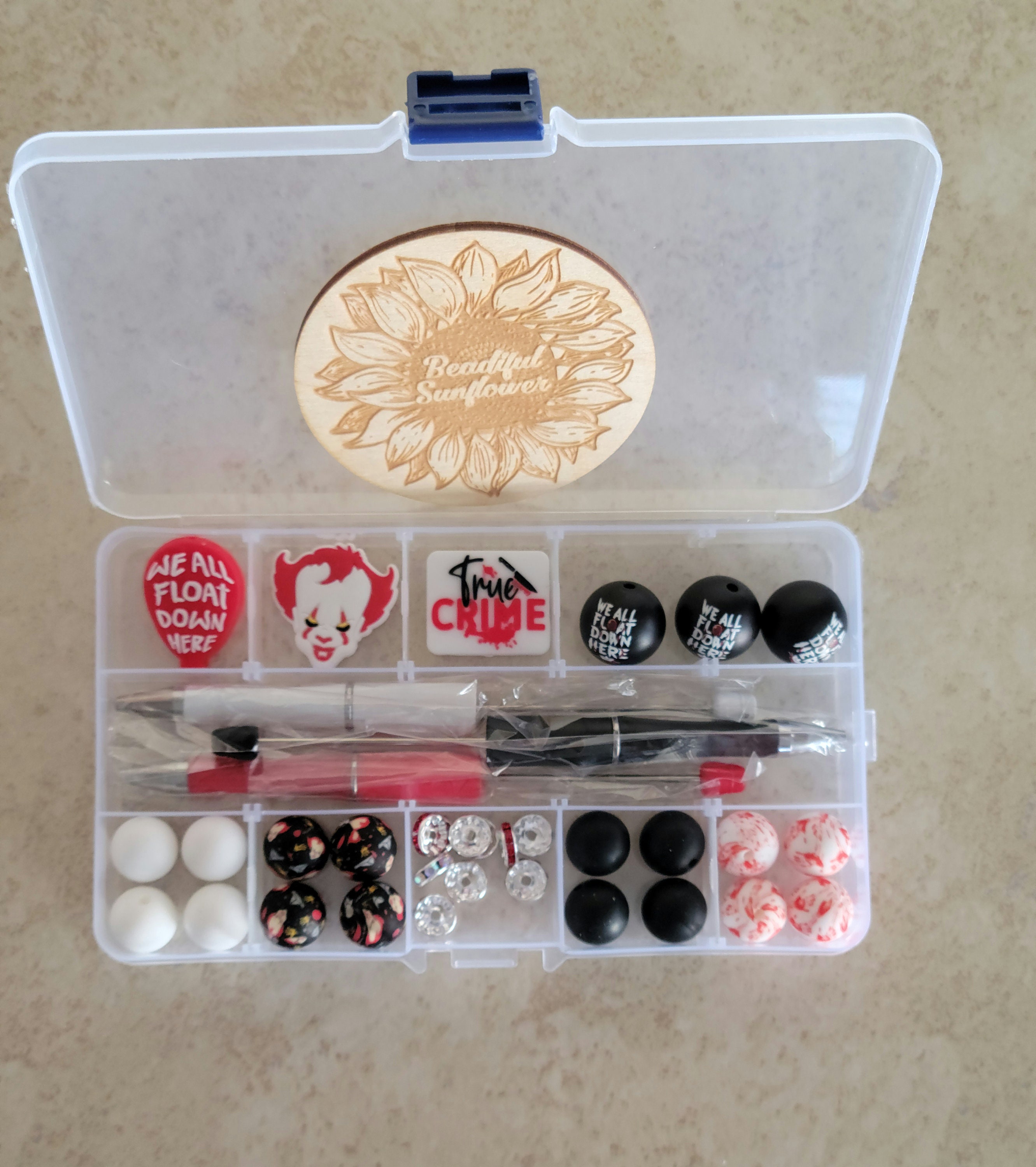 DIY Bead Kit, Scary Clown, Scary Movie Kit, Horror Beads, Beaded Pen ...