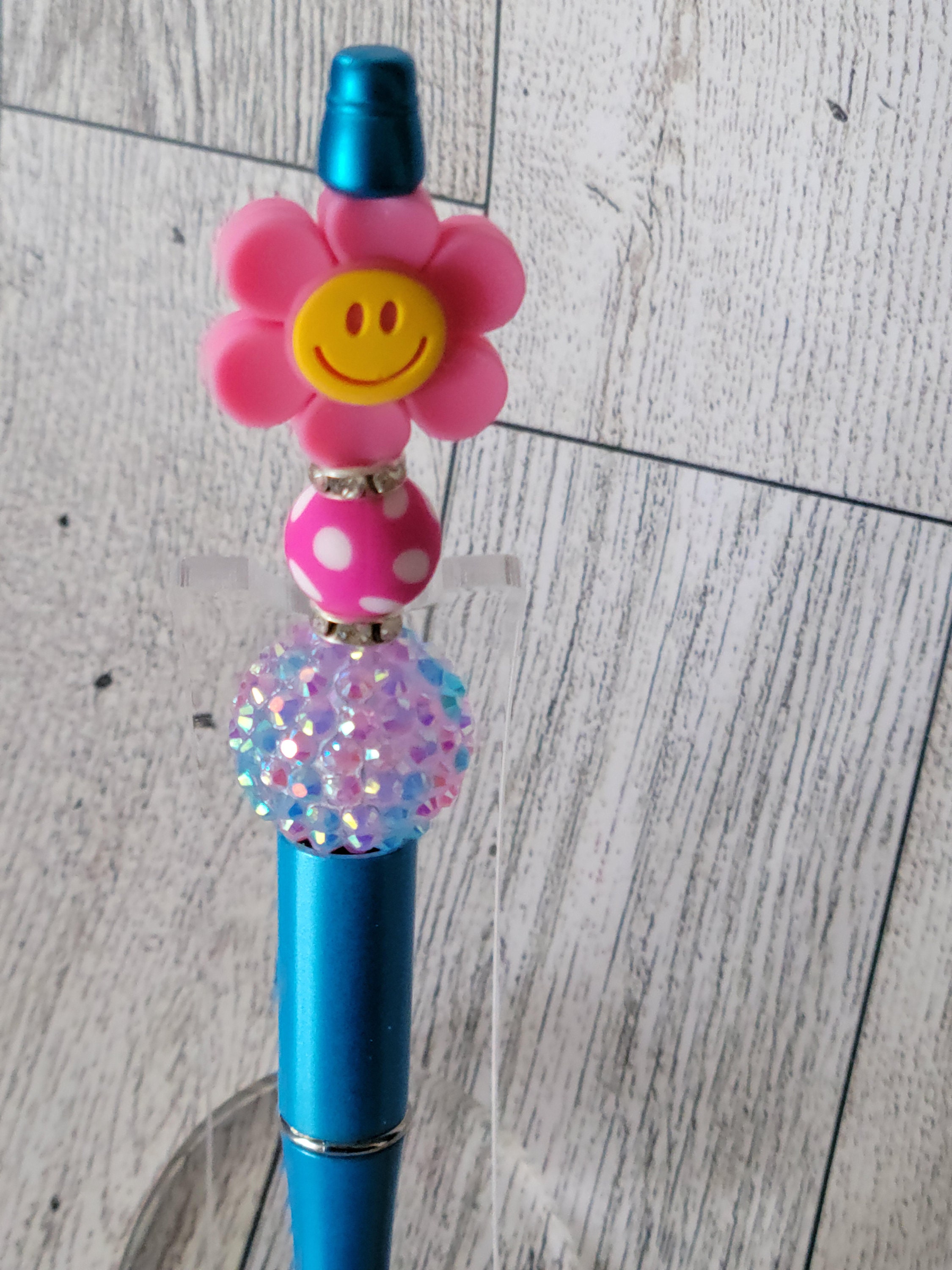 Happy Face Pen Sunflower Pen Daisy Pen Flower Pens Beaded - Etsy