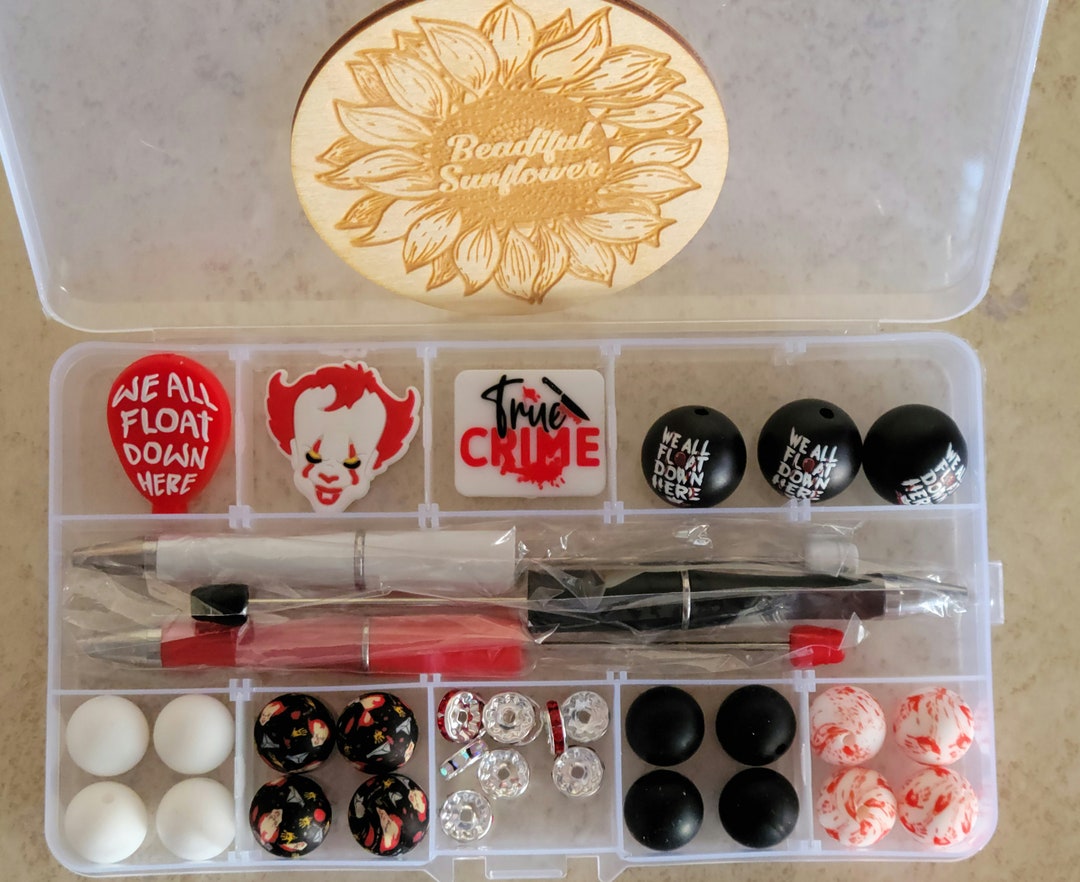 DIY Bead Kit, Scary Clown, Scary Movie Kit, Horror Beads, Beaded Pen ...