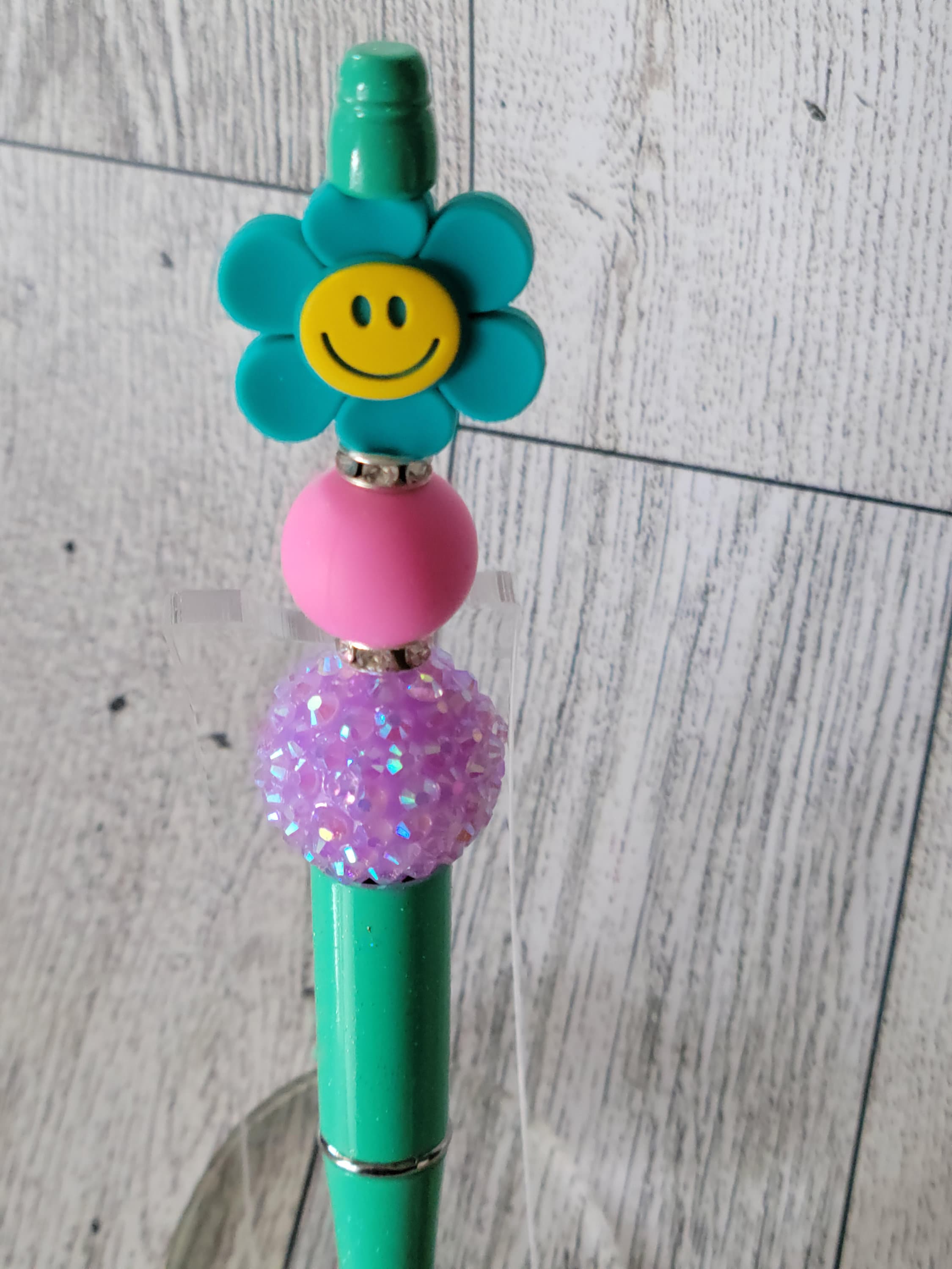 Happy Face Pen Sunflower Pen Daisy Pen Flower Pens Beaded - Etsy
