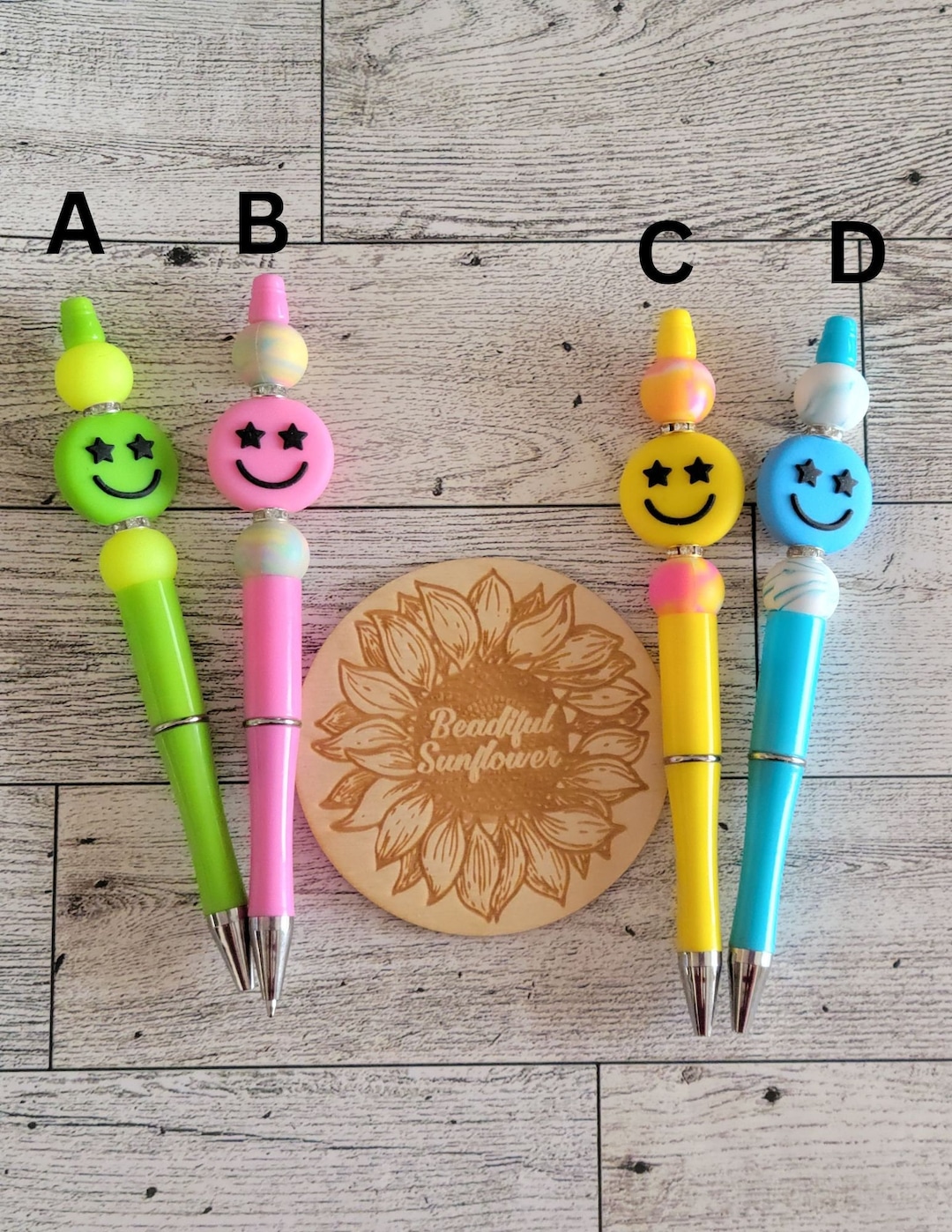 Happy Face, Smiley Face Pen, Happy Face Gifts, Positivity Gifts, Silicone Pen, Focal Bead Pens ...