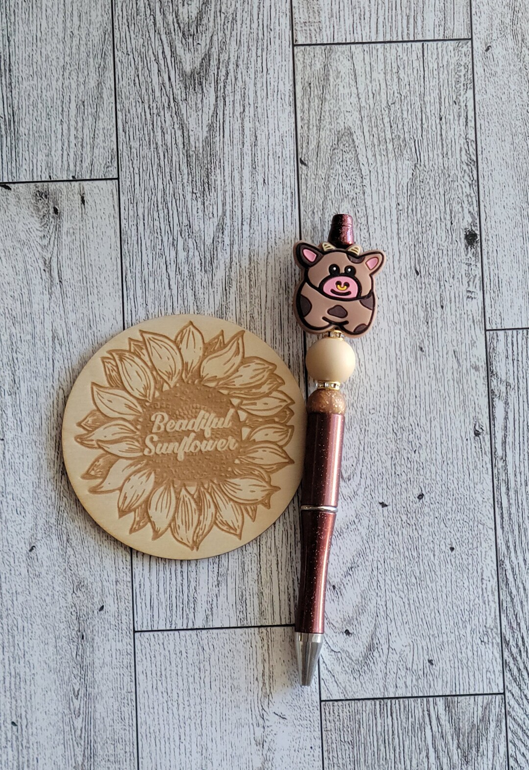 Cow Pen, Chubby Cow Pen, Cute Cow Pen, Cow Lover Gift, Beaded Pen ...