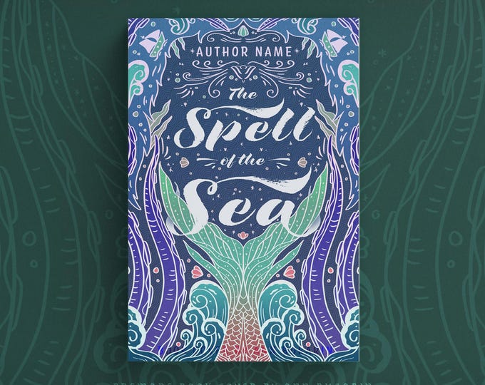 Premade Book Cover Design - Customisable - Fantasy Siren Book Cover - Illustrated - Kindle Ebook ...
