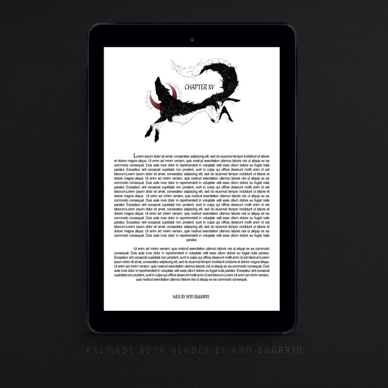 Premade Book Header Design - Personalized Book - Illustrated - Premade ...