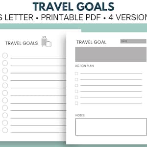 Travel Goals Printable | Travel Goal Setting Tracker | Minimalist ...