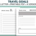 Travel Goals Printable | Travel Goal Setting Tracker | Minimalist ...
