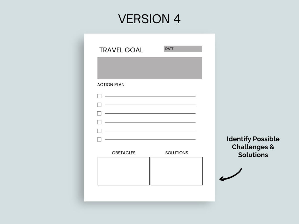 Travel Goals Printable | Travel Goal Setting Tracker | Minimalist ...