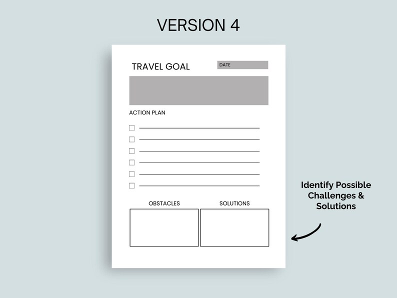 Travel Goals Printable | Travel Goal Setting Tracker | Minimalist ...