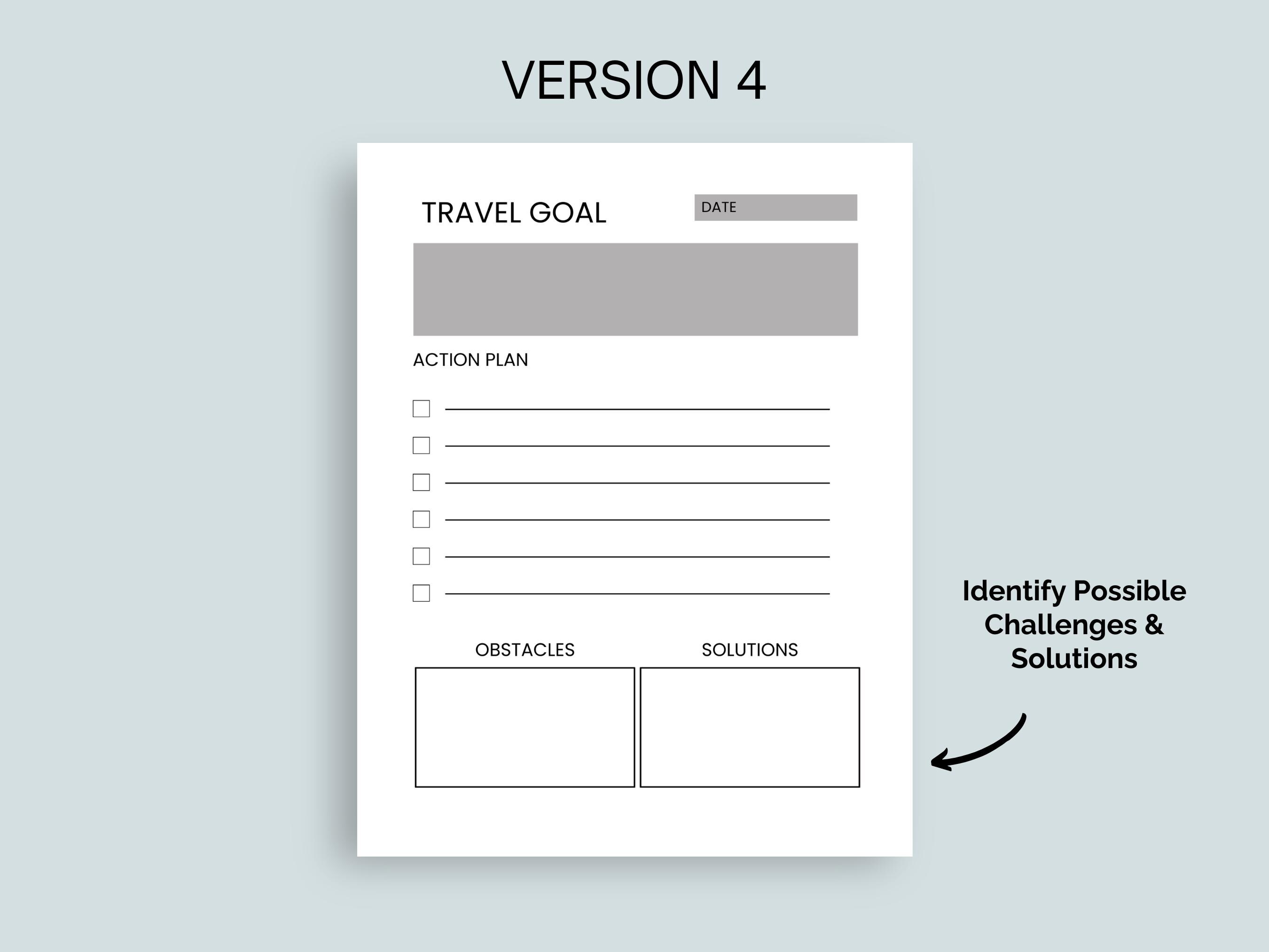 Travel Goals Printable | Travel Goal Setting Tracker | Minimalist ...