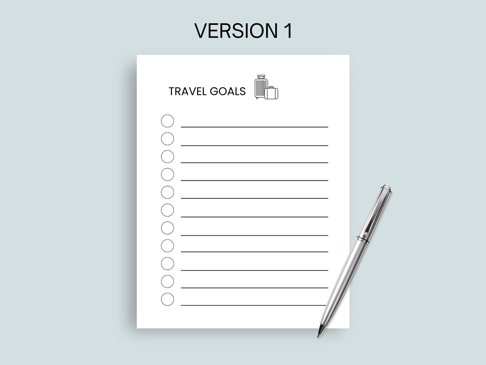 Travel Goals Printable | Travel Goal Setting Tracker | Minimalist ...