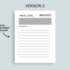 Travel Goals Printable | Travel Goal Setting Tracker | Minimalist ...