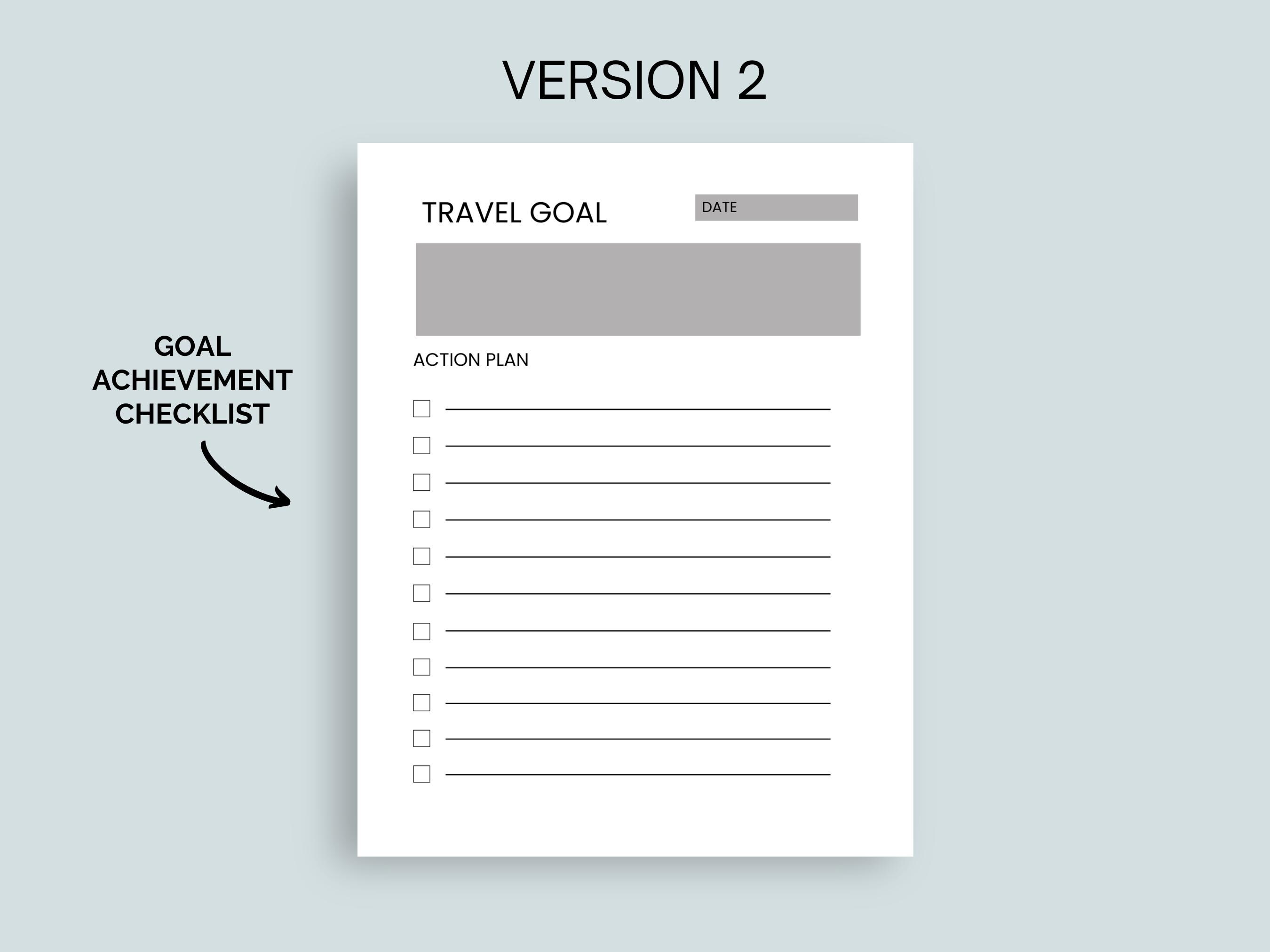 Travel Goals Printable | Travel Goal Setting Tracker | Minimalist ...