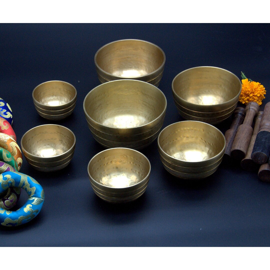 7 Chakra Healing Singing Bowl Set-hand Beaten Singing Bowl Set of 7 ...