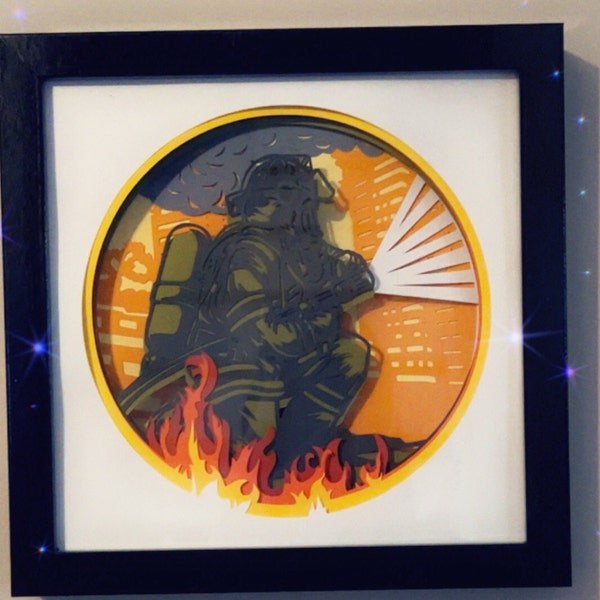 Fireman Shadow Box - Etsy