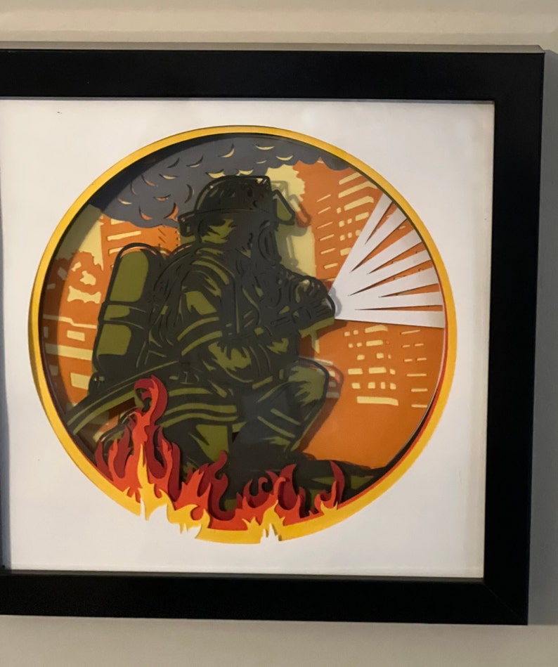 Fireman Shadow Box - Etsy