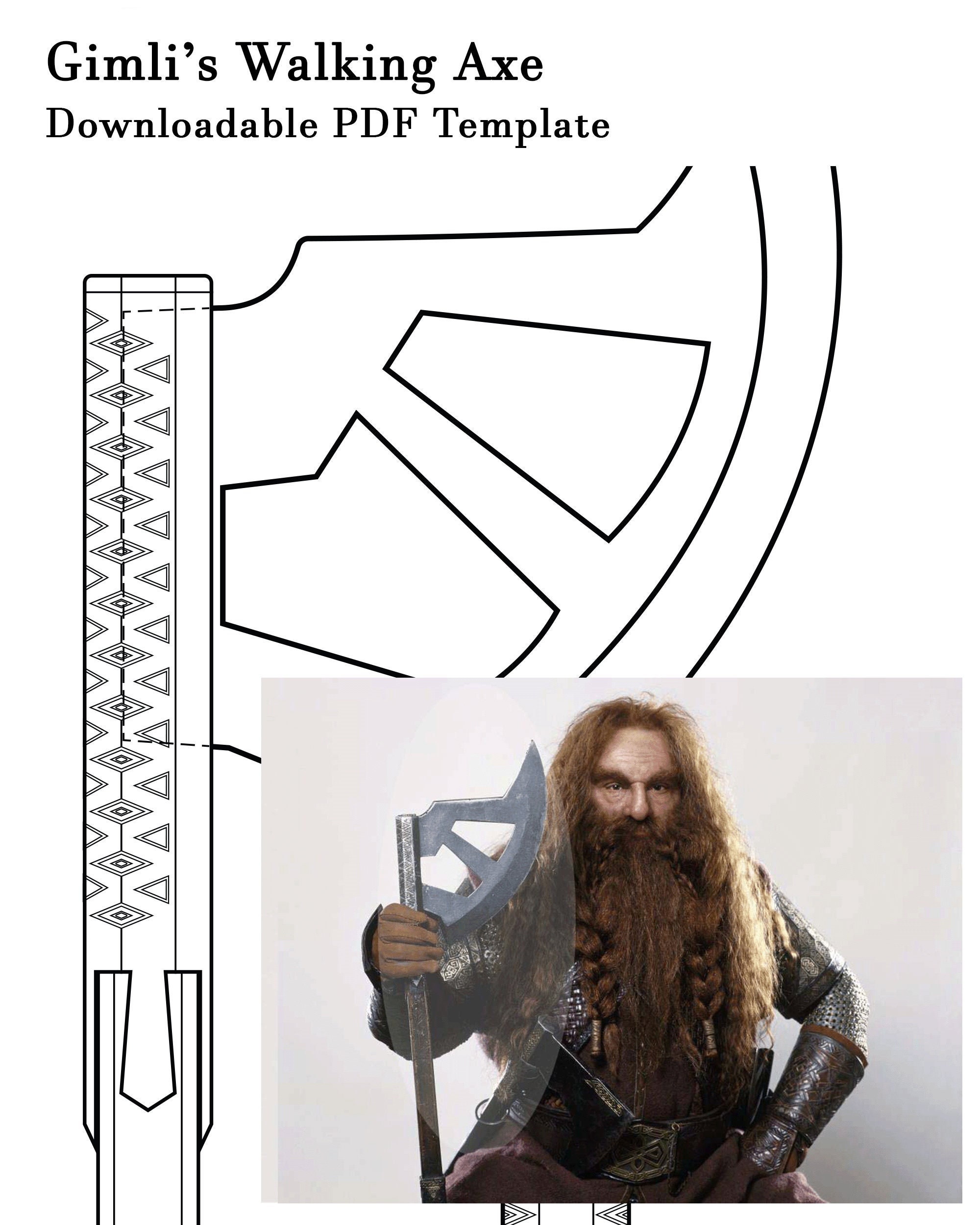 Gimli's Walking Axe Pattern PDF J.R.R. Tolkien's Lord of the Rings ...