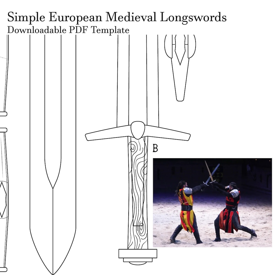 Simple Medieval Longsword Pattern PDF Longsword Style Sword Template ...
