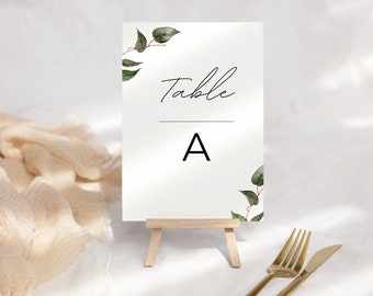 Printable Wedding Table Letters A-Z Watercolor Table Numbers ...