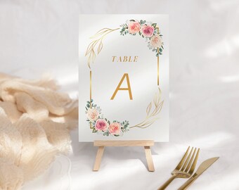 Printable Wedding Table Letters A-Z Watercolor Table Numbers ...