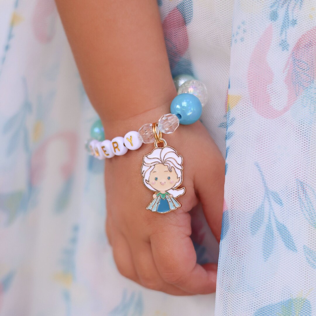 Elsa Personalized Custom Beaded Kids Name Bracelet, Toddler Bracelet ...