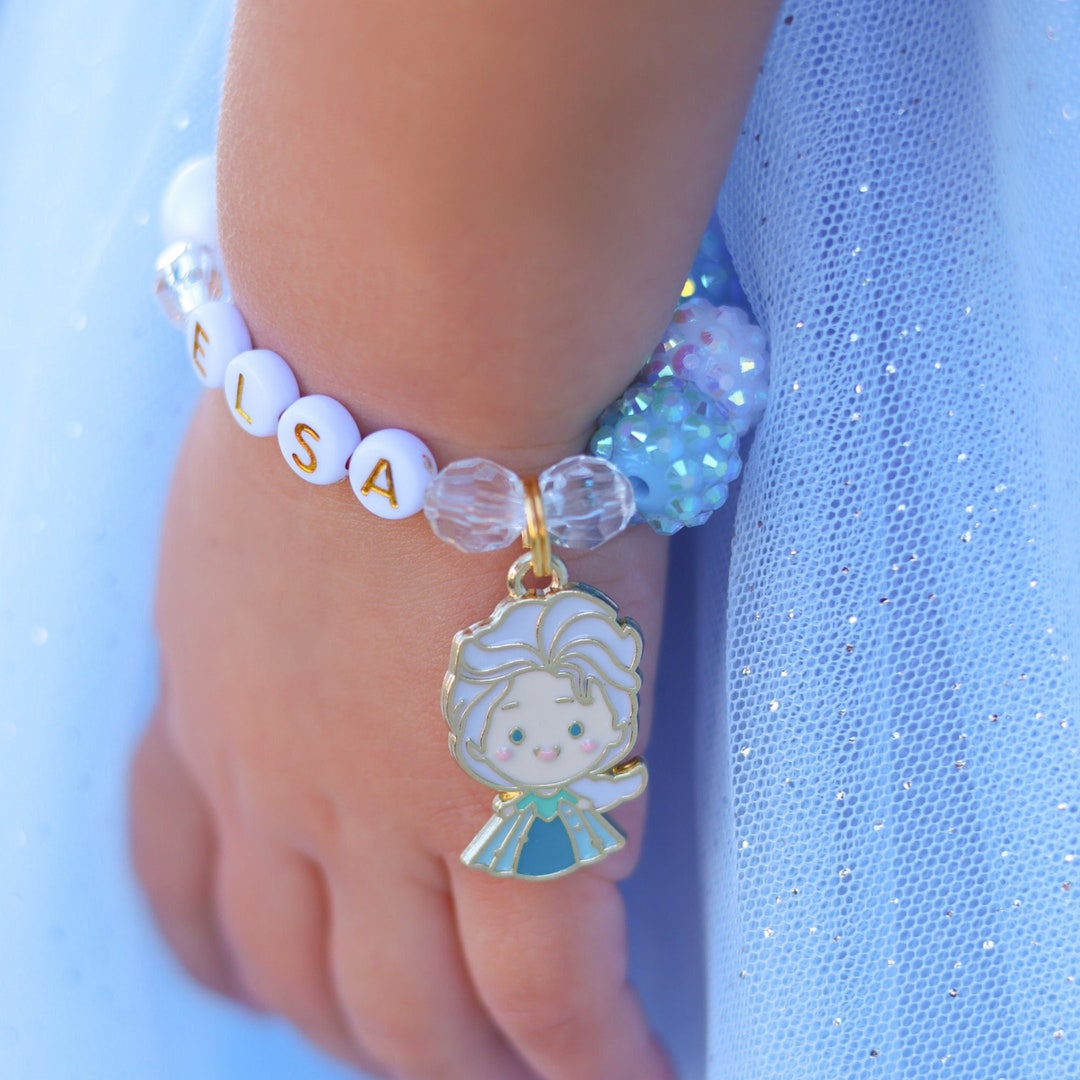 Queen Elsa Inspired Personalized Custom Beaded Kids Bracelet, Toddler ...